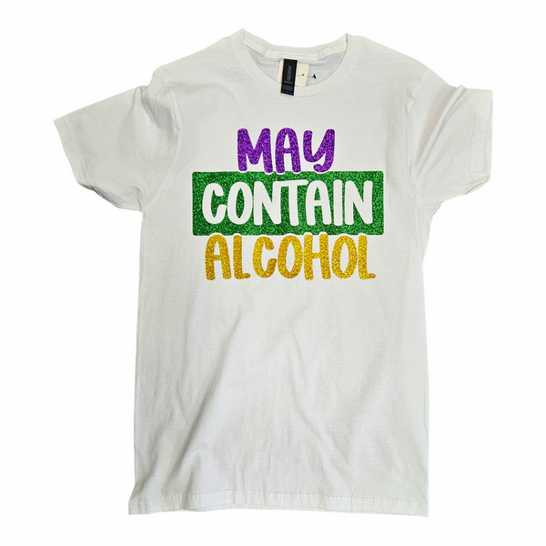 May Contain Alcohol tshirt white – Fleur de Kim